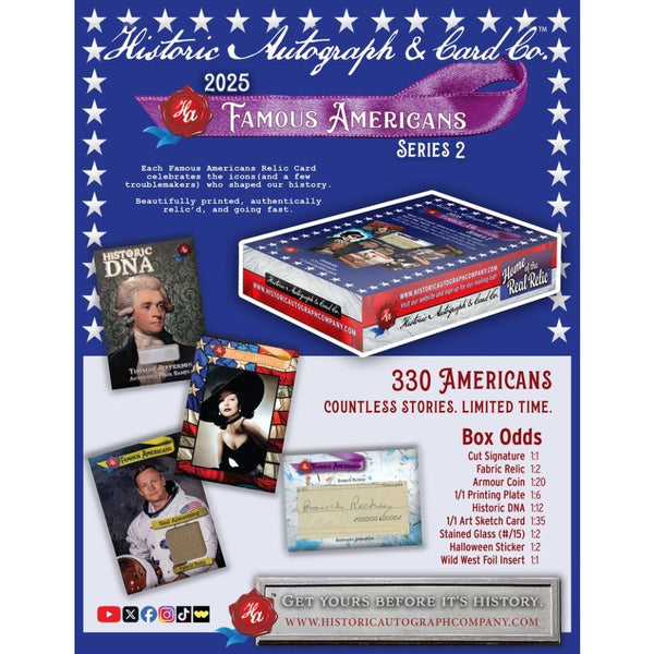 2025 Historic Autographs Famous Americans Series 2 Hobby Box – Baseball ...