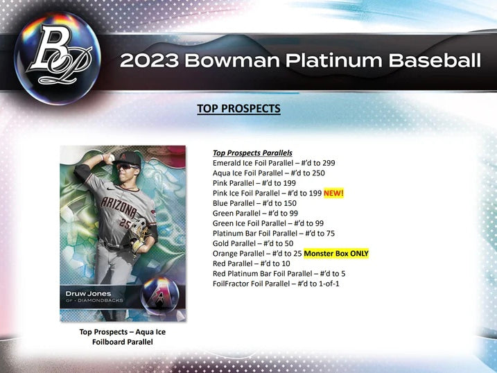 2023 Bowman Platinum Monster Box (2 Autos Per Box) – Baseball Dreams ...