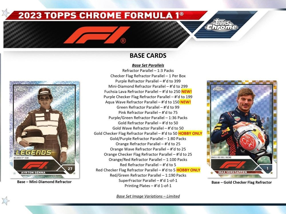 2023 Topps Chrome Formula 1 F1 Racing Hobby Box – Baseball Dreams ...