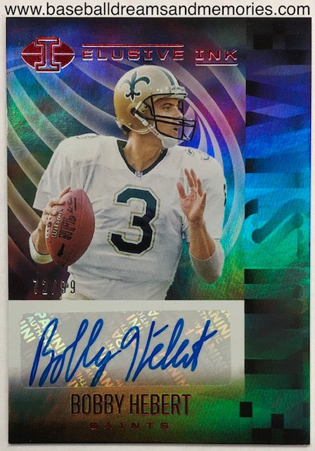2021 Panini Illusions Bobby Hebert Elusive Ink Autograph Card Serial N ...