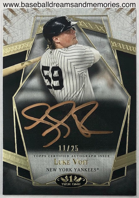2022 Topps Tier One Luke Voit Autograph Card Serial Numbered 11/25 ...